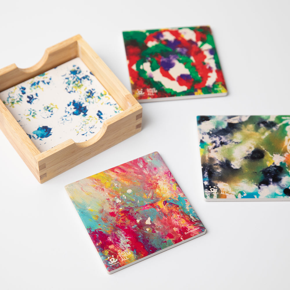 Animal Art Stone Coaster Set – Best Friends Store